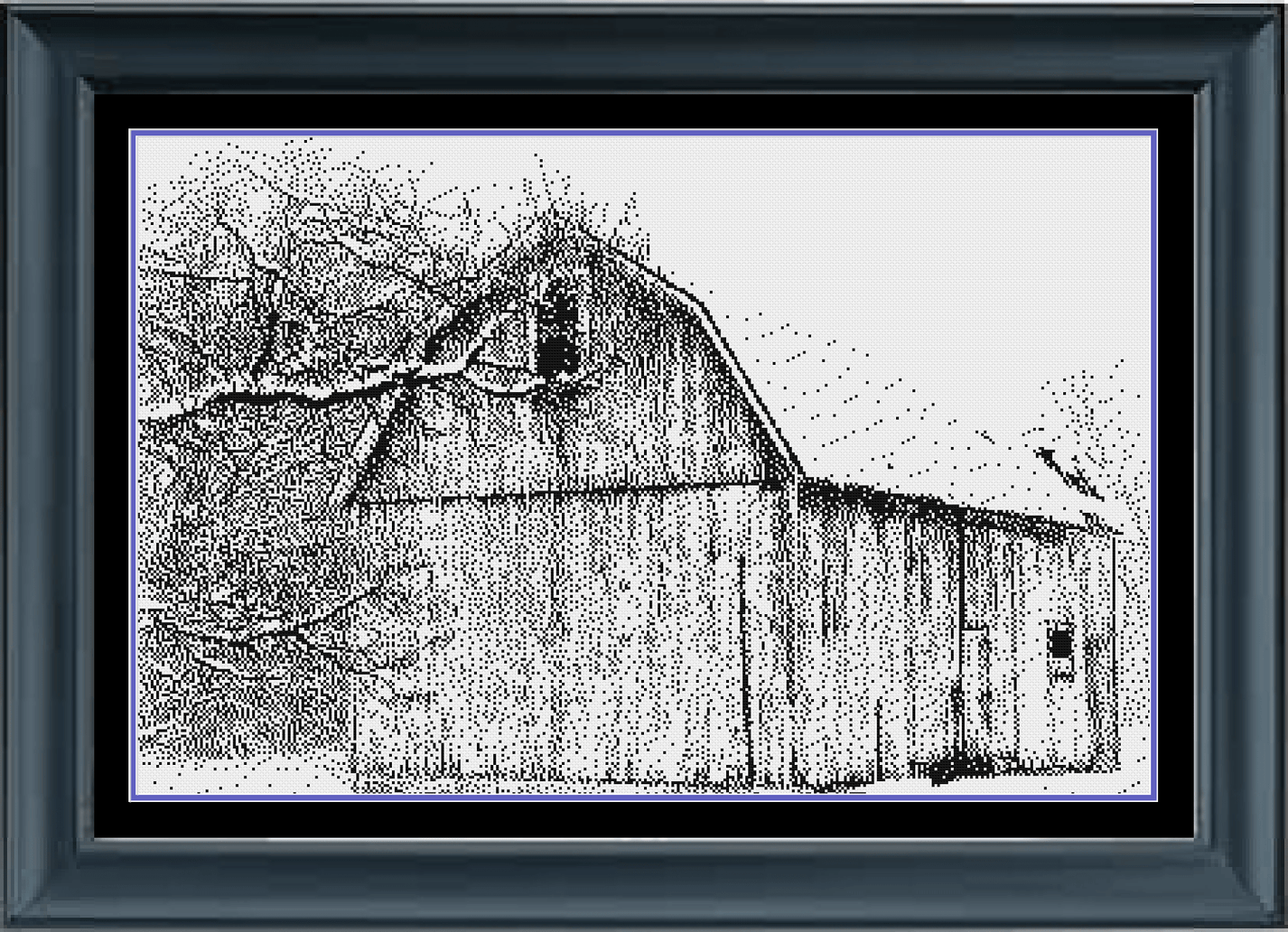 Winter Barn Cross Stitch Pattern | Farm Cross Stitch Pattern | Monochr ...