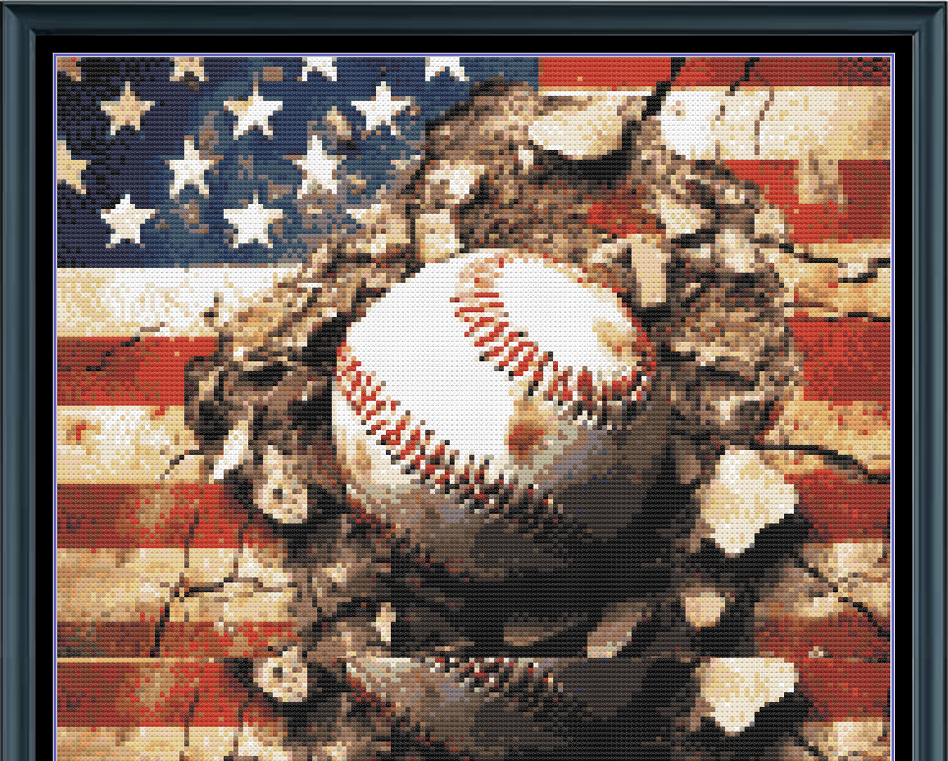 Baseball Americana Sports Full Coverage Counted Cross-Stitch Pattern ...