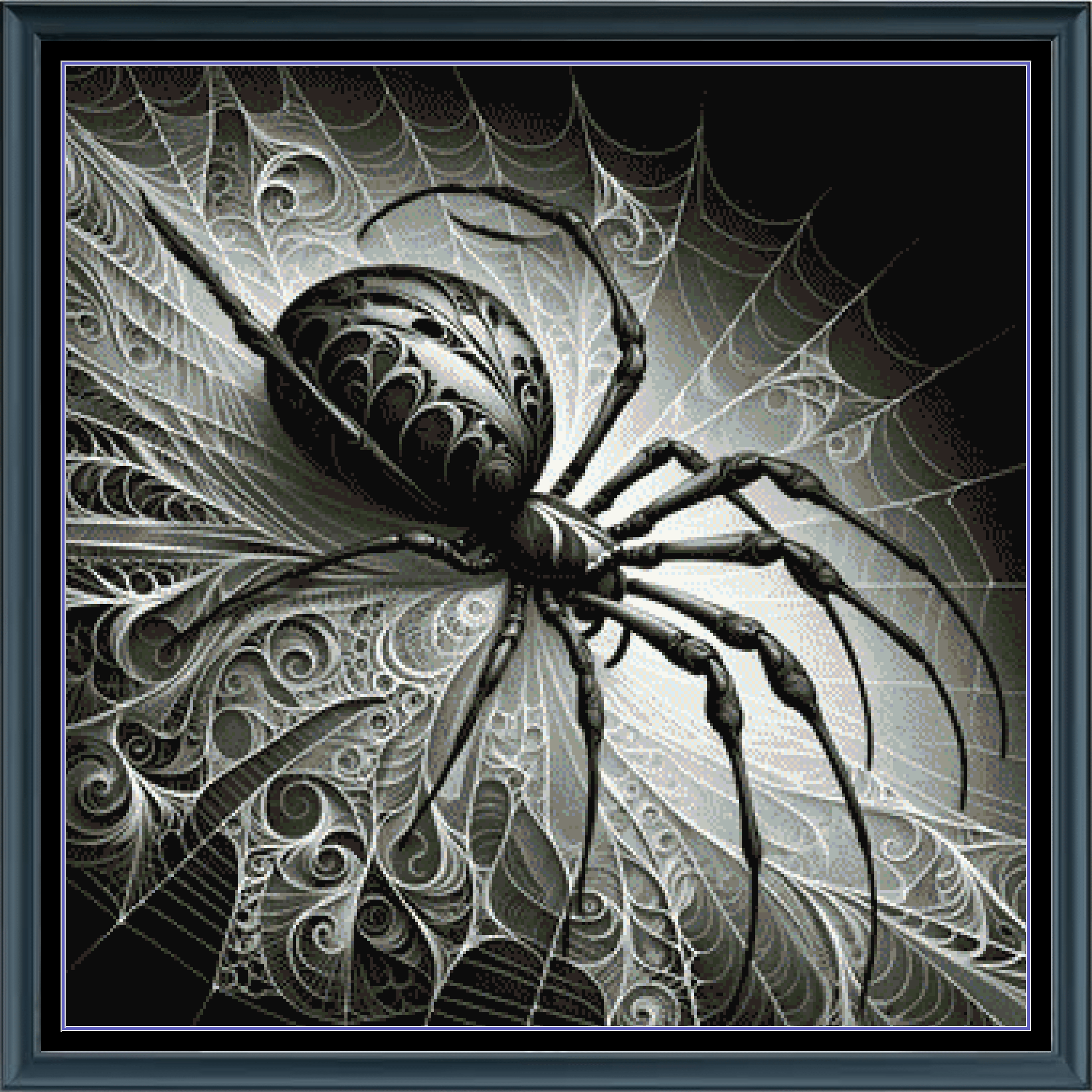 Black Widow Spider Scary Web Halloween Full Coverage Large Counted Cro ...
