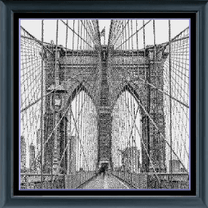 Brooklyn Bridge Cross Stitch Pattern | NYC Cross Stitch Pattern | Blac ...