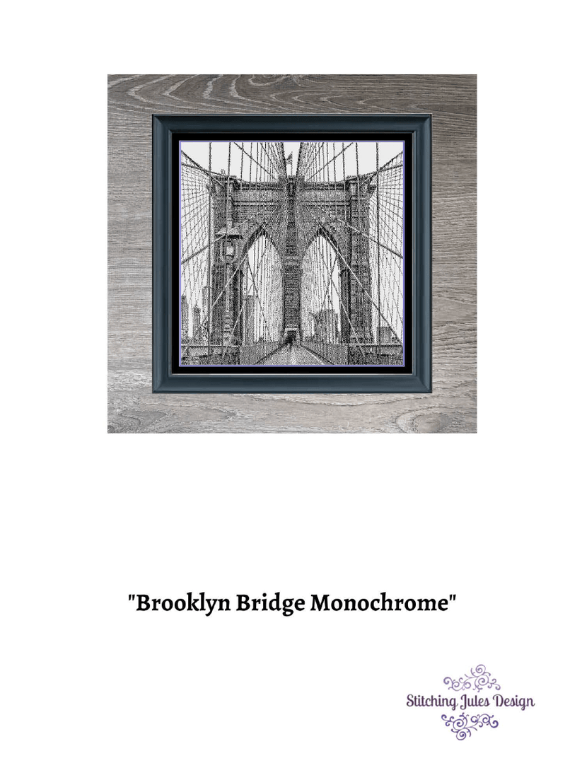 Brooklyn Bridge Cross Stitch Pattern | NYC Cross Stitch Pattern | Blac ...