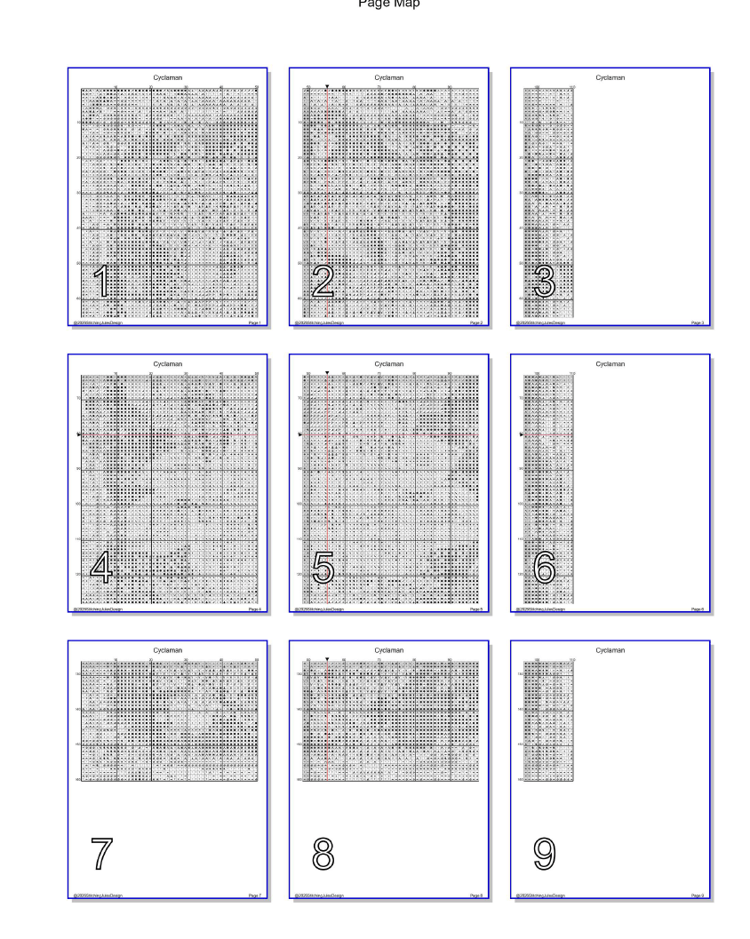 Cyclaman Winter Flower Full Coverage Counted Cross-Stitch Pattern (Dig ...