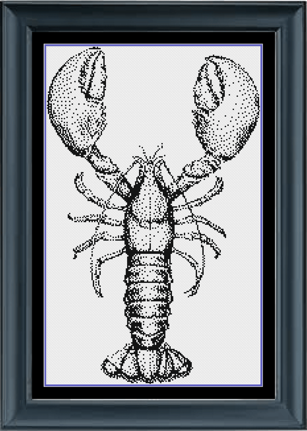 Lobster Cross Stitch Pattern | Animal Cross Stitch Pattern | Monochrom ...