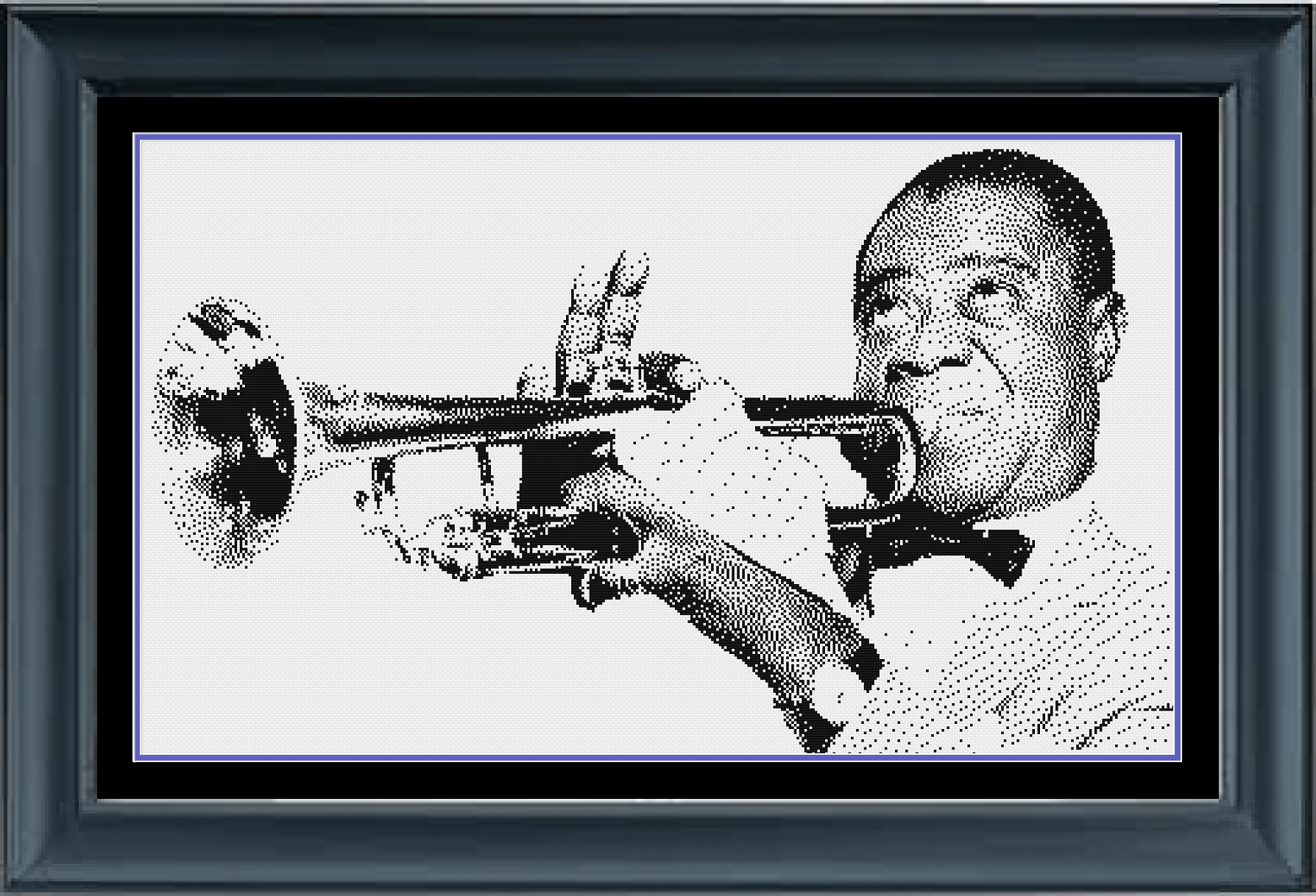 Louis Armstrong Trumpet Black And White