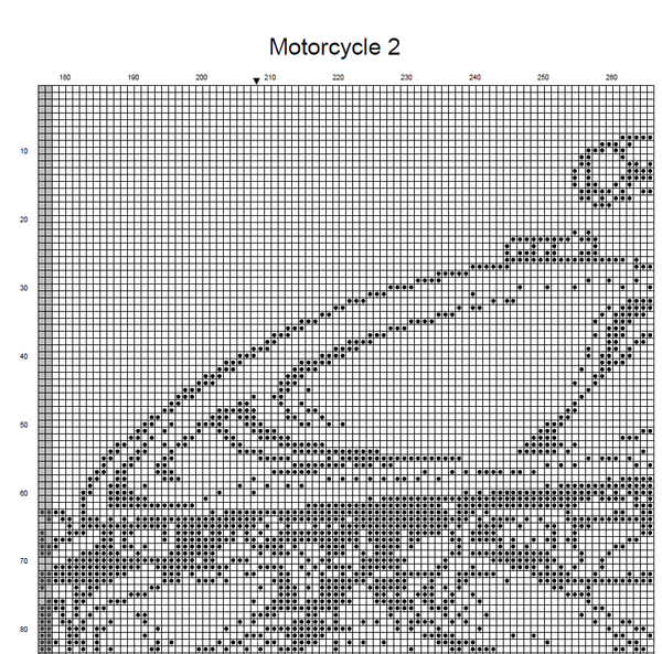 Motorcycle 2 Cross Stitch Pattern | Chopper Cross Stitch Pattern | Bla ...