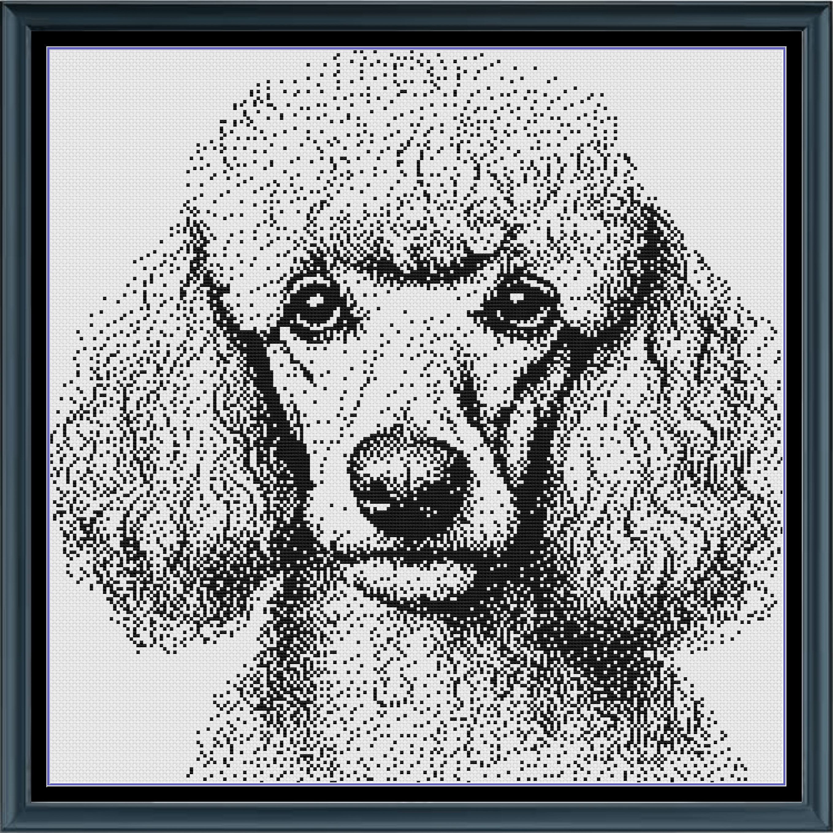Poodle Dog Monochrome Counted Cross-Stitch Pattern | Instant Download ...