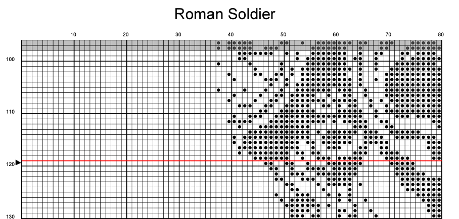 Roman Soldier Counted Cross Stitch Pattern | Roman Statue | Monochrome ...