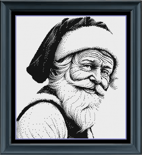 Santa Claus Monochrome Cross Stitch Pattern | Blackwork | Instant Down ...