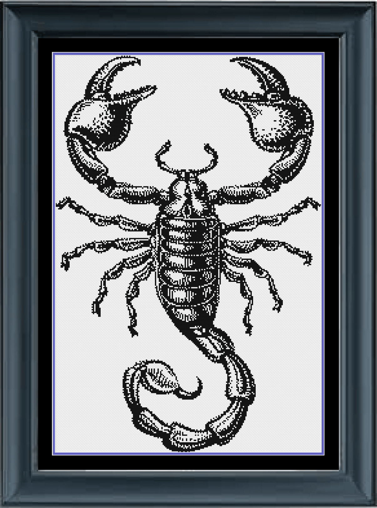 Scorpion Monochrome Blackwork Cross Stitch Pattern | Instant PDF Downl ...