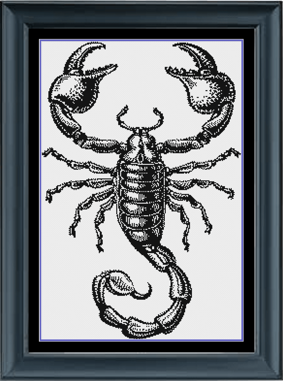 Scorpion Monochrome Blackwork Cross Stitch Pattern | Instant PDF Downl ...