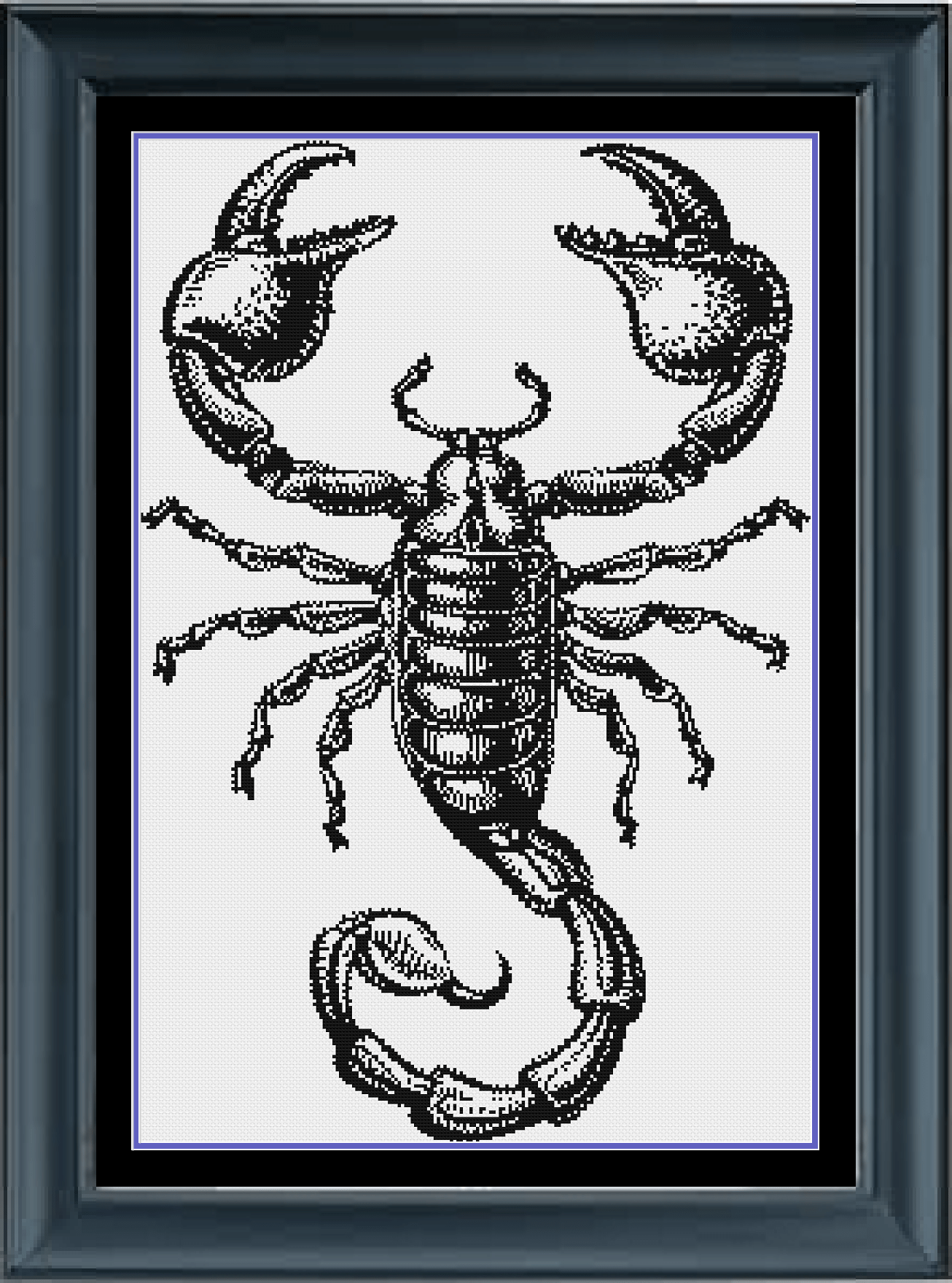 Scorpion Monochrome Blackwork Cross Stitch Pattern | Instant PDF Downl ...