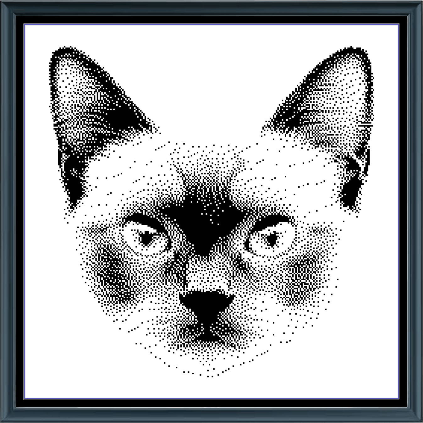 Siamese Cat Breed Monochrome Counted Cross-Stitch Pattern (Digital Dow ...