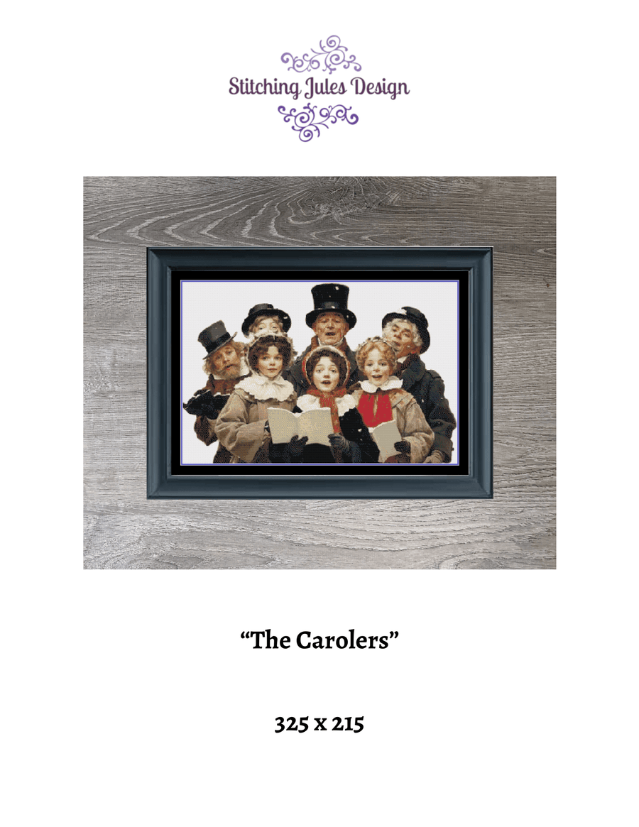 The Carolers Christmas Singers Counted Cross Stitch Pattern | Victoria – Stitching Jules Design