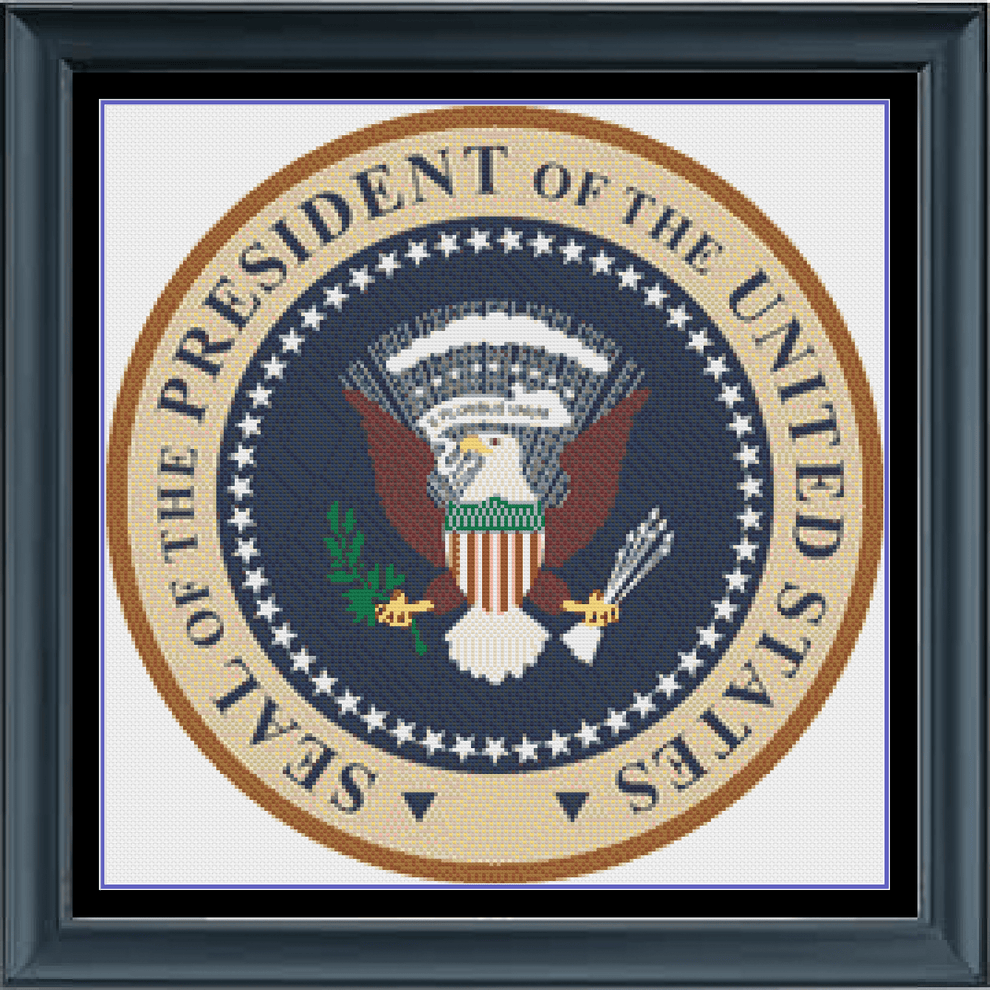 USA Presidential Seal Cross Stitch Pattern | American Presidents Cross ...
