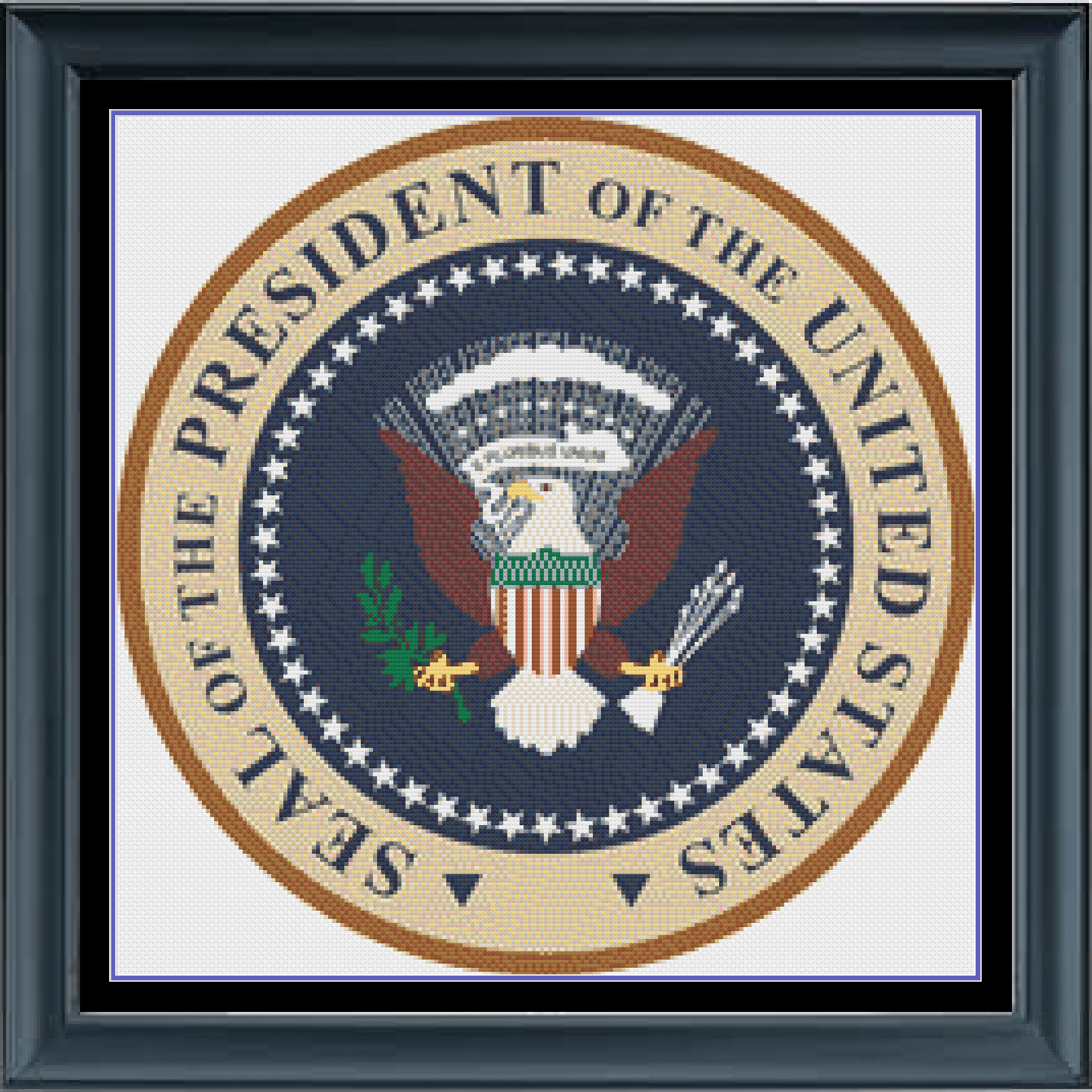 USA Presidential Seal Cross Stitch Pattern | American Presidents Cross ...