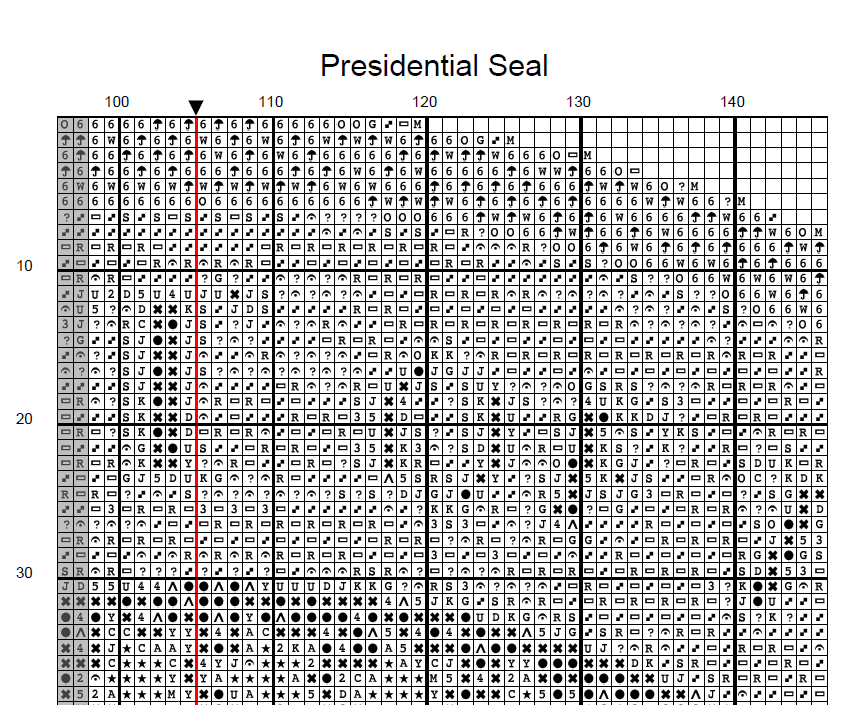 USA Presidential Seal Cross Stitch Pattern | American Presidents Cross ...