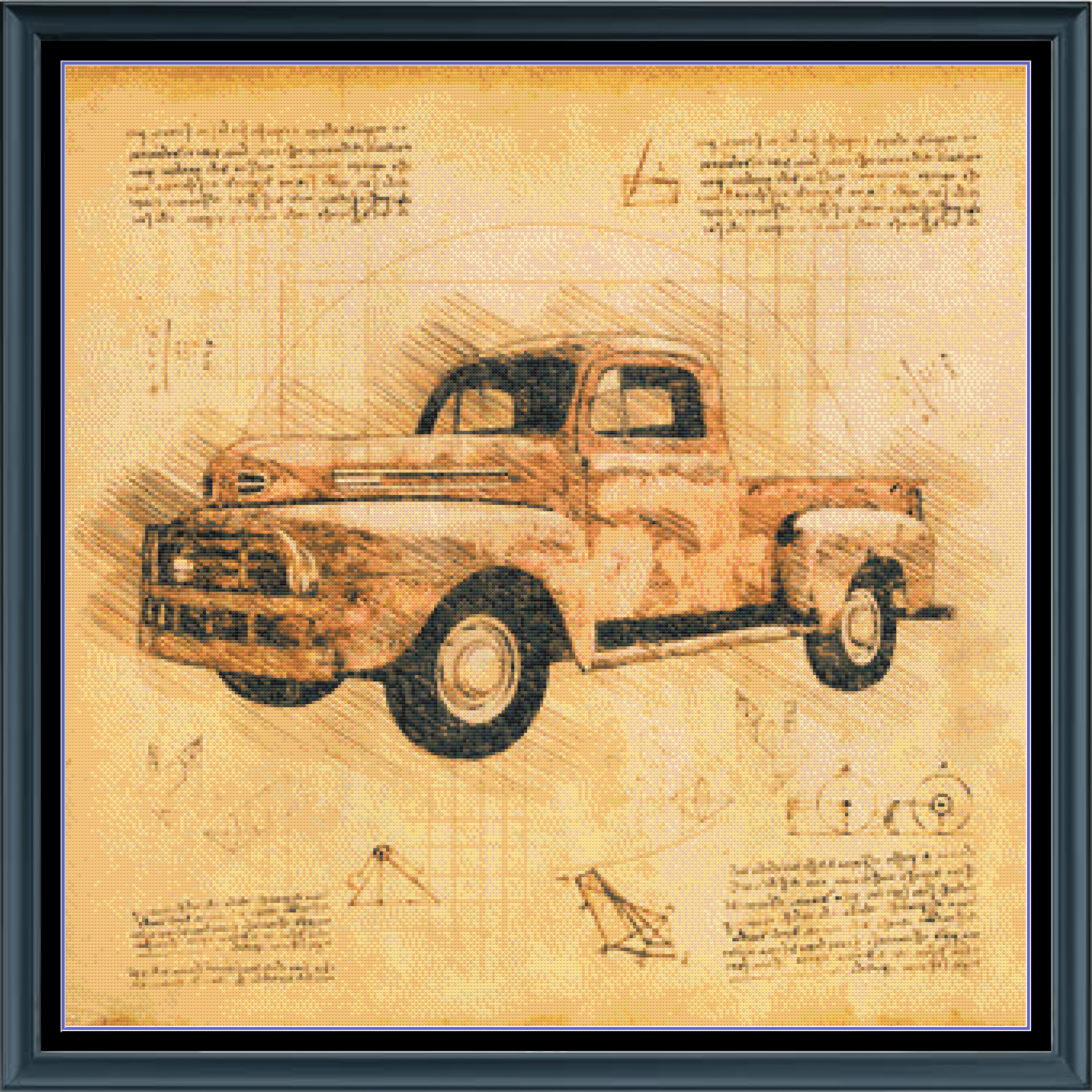 Vintage Truck Design Car Auto Full Coverage Counted Cross Stitch Patte ...