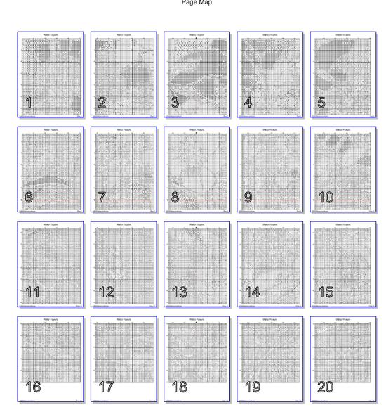 Winter Flowers Floral Full Coverage Counted Cross Stitch Pattern Digit ...