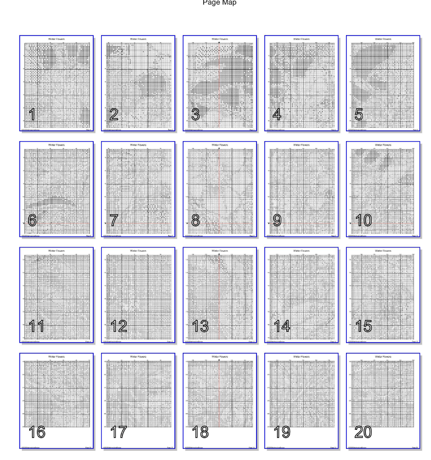 Winter Flowers Floral Full Coverage Counted Cross Stitch Pattern Digit – Stitching Jules Design