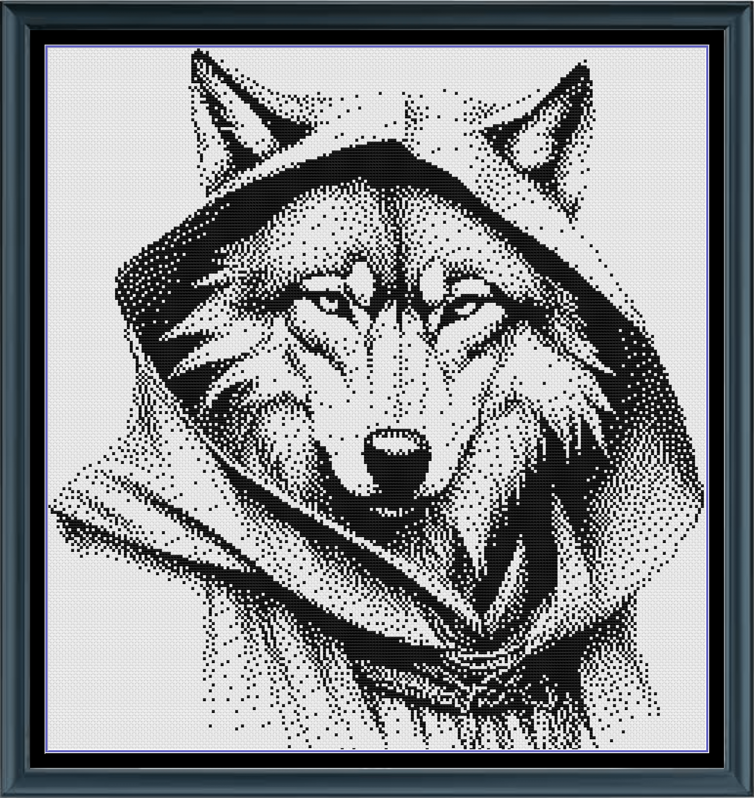 Wolf in Disguise Premium Monochrome Counted Cross-Stitch Pattern | Ins ...