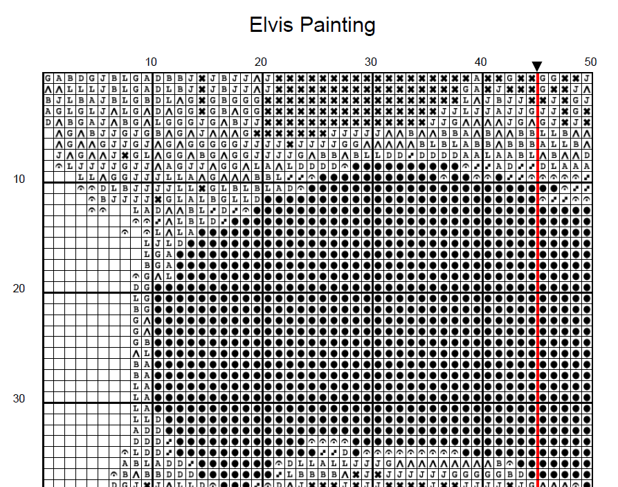 Mini Elvis Portrait Counted Cross-Stitch Pattern | Instant PDF Downloa ...